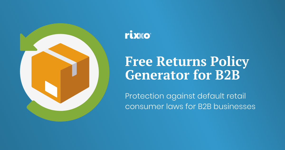 Free B2B Returns & Cancellation Policy | Rixxo - B2B ECommerce Experts