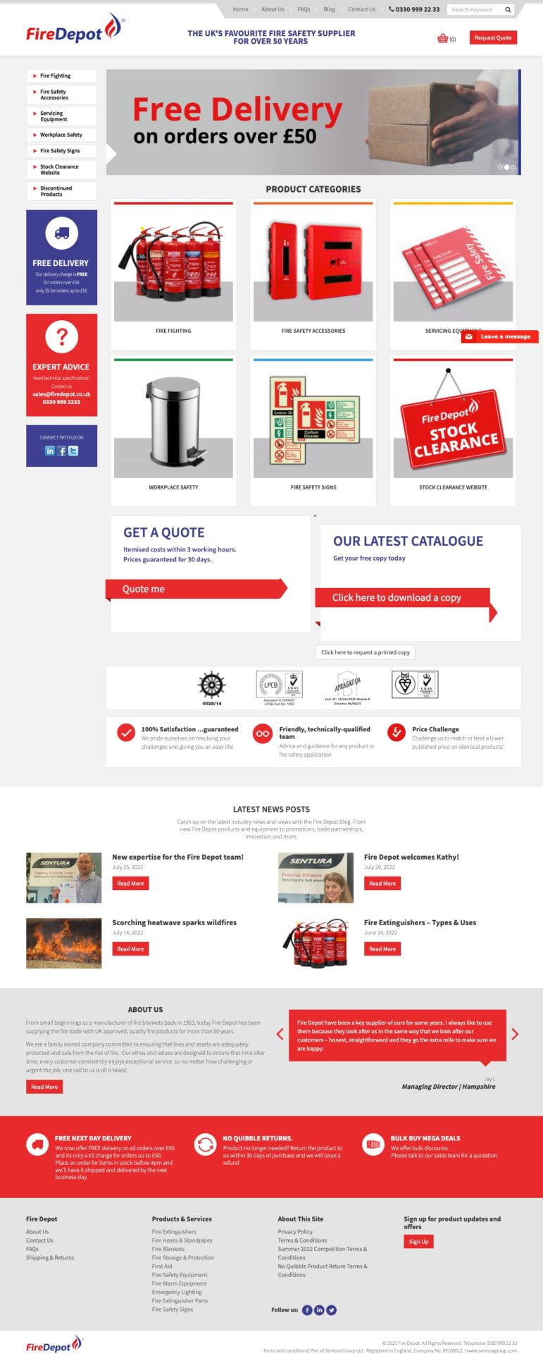 Fire Depot, An ECommerce Site For A Leading Fire Safety Company | Rixxo ...